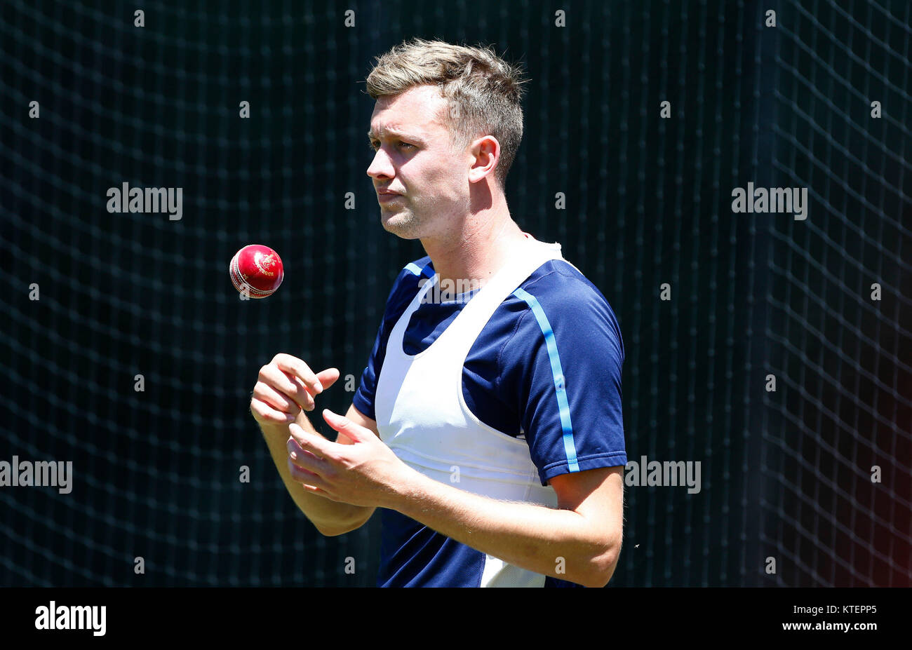 England's Jake Ball during a nets session at the Melbourne Cricket ...