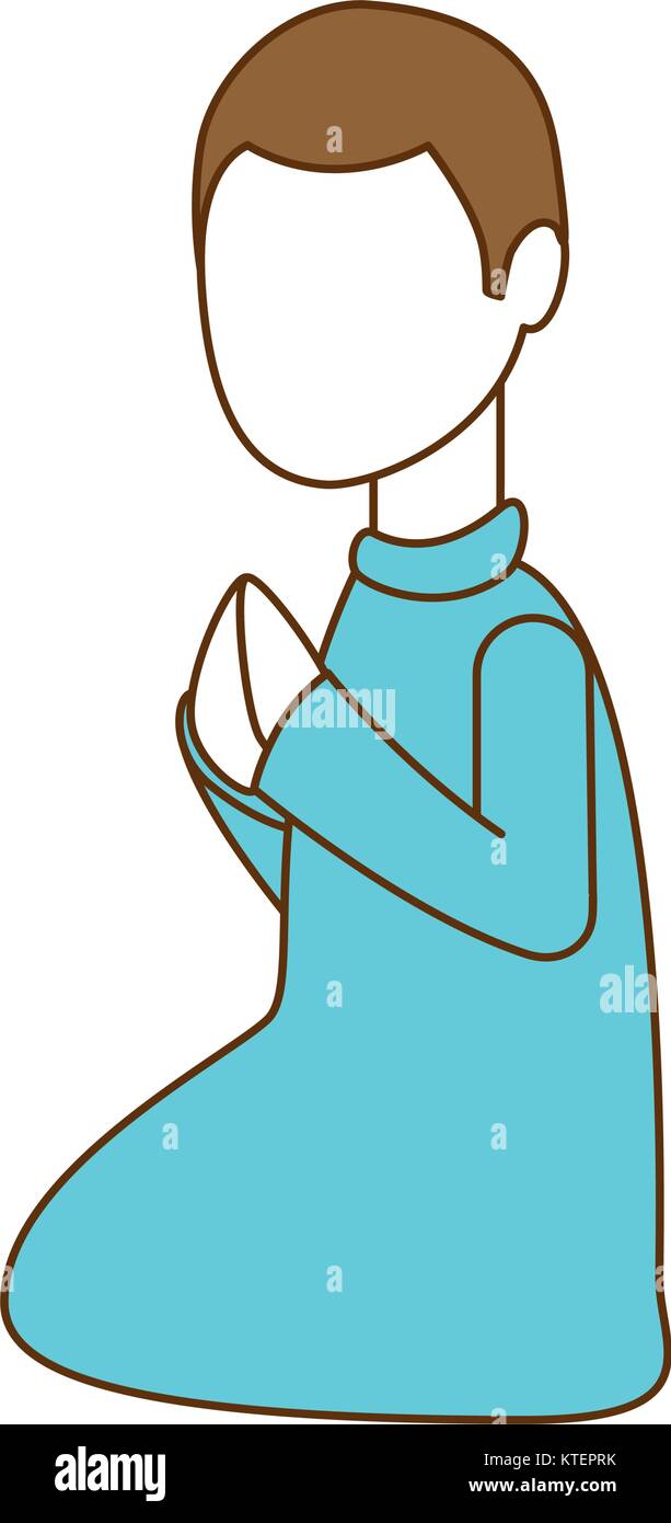 person praying avatar character vector illustration design Stock Vector ...