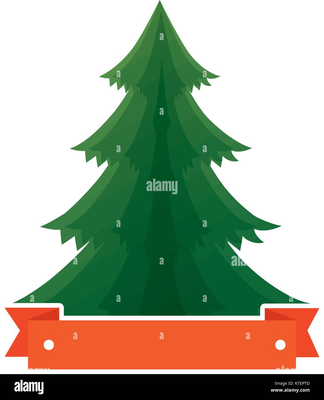pine tree plant with ribbon vector illustration design Stock Vector ...