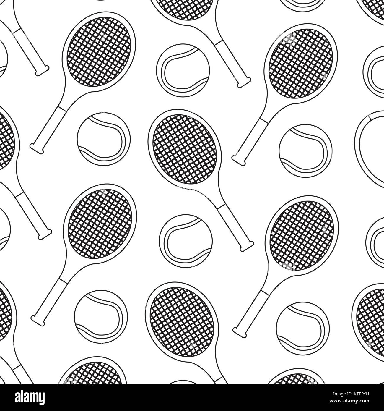 tennis racquet and ball pattern image vector illustration design Stock ...