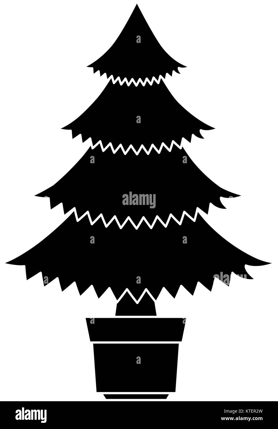 pine tree plant in pot vector illustration design Stock Vector Image ...