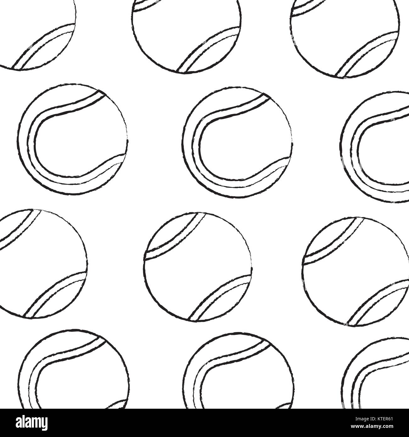 tennis ball pattern image vector illustration design black sketch line ...