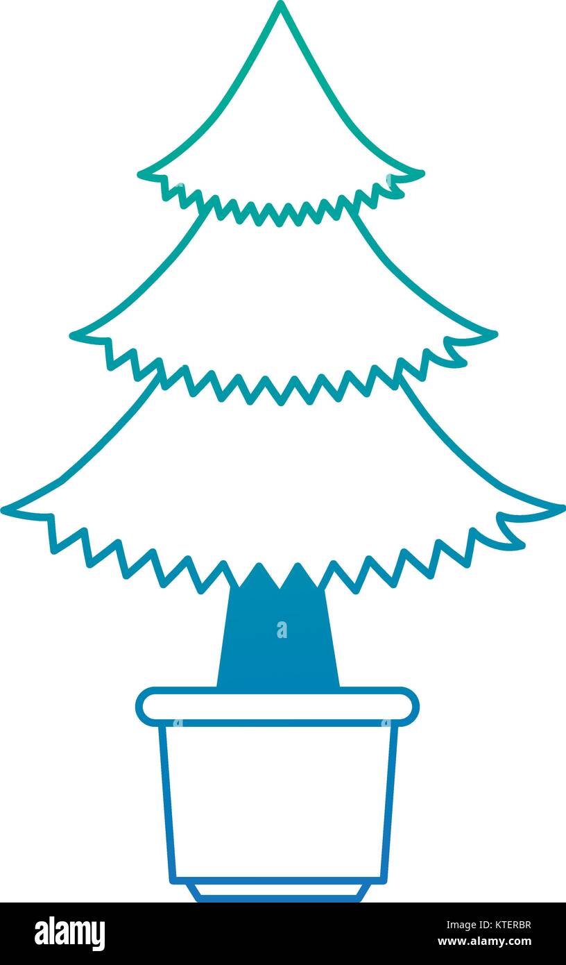 pine tree plant in pot vector illustration design Stock Vector Image ...