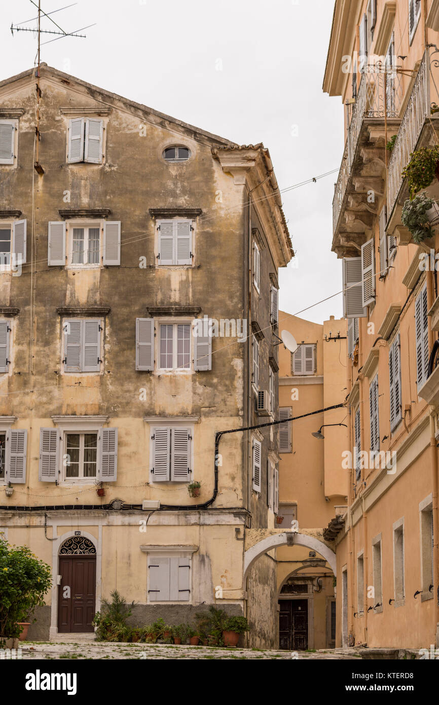 Corfu, Greece: Narrow streets and alleys in Corfu town Greece ...