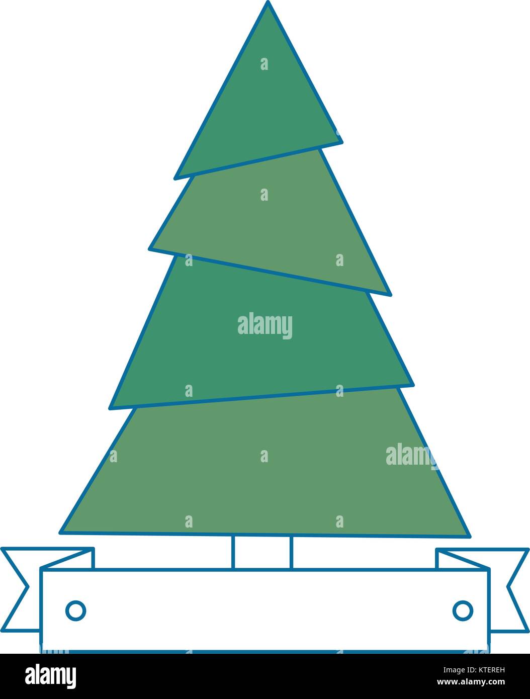 pine tree plant with ribbon vector illustration design Stock Vector ...
