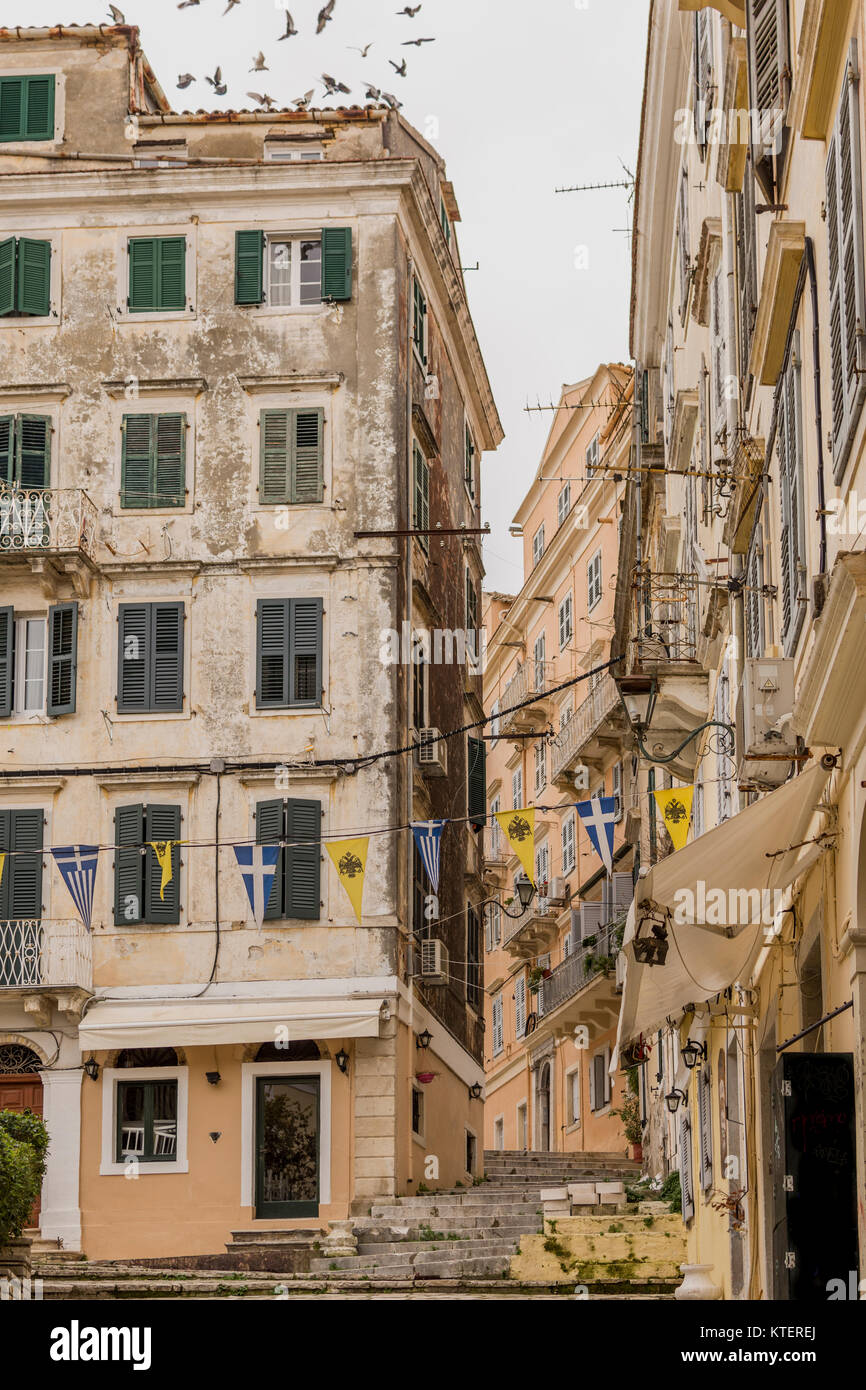 Corfu, Greece: Narrow streets and alleys in Corfu town Greece ...