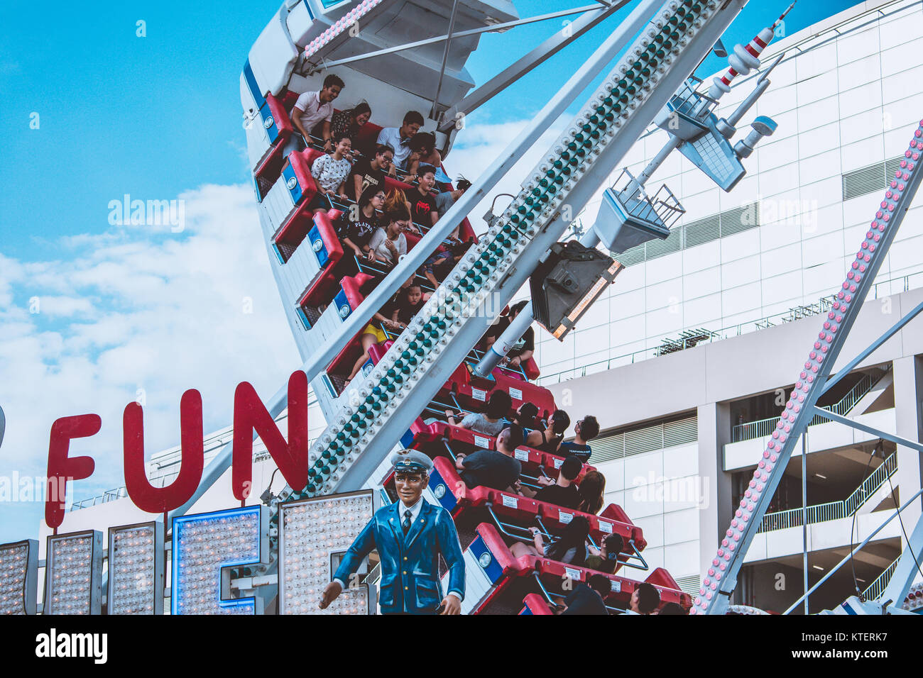 Viking ship ride at a carnival Stock Photo - Alamy