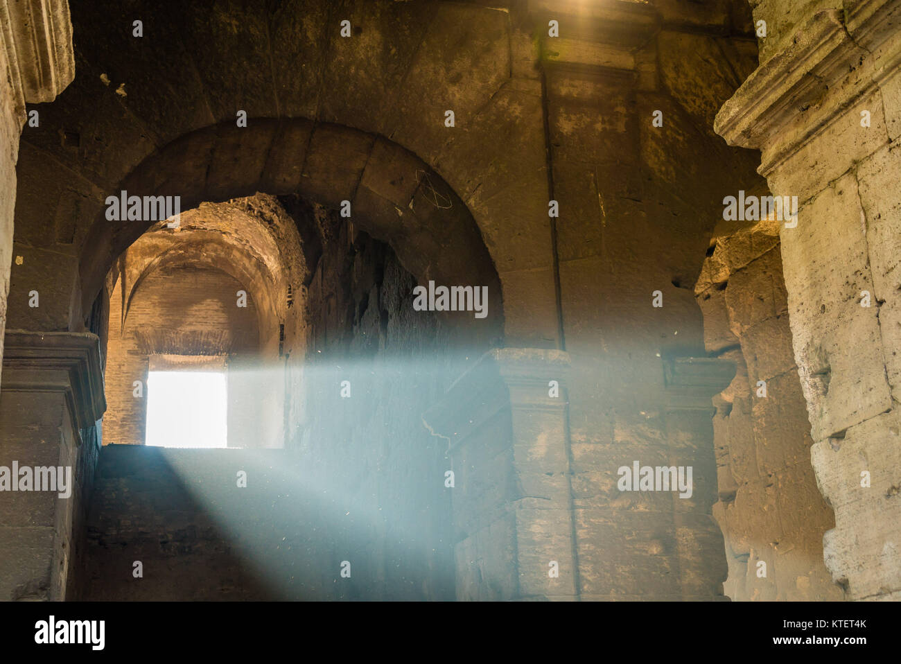 Sunlight coming from a window of the Colosseum in Rome Stock Photo - Alamy