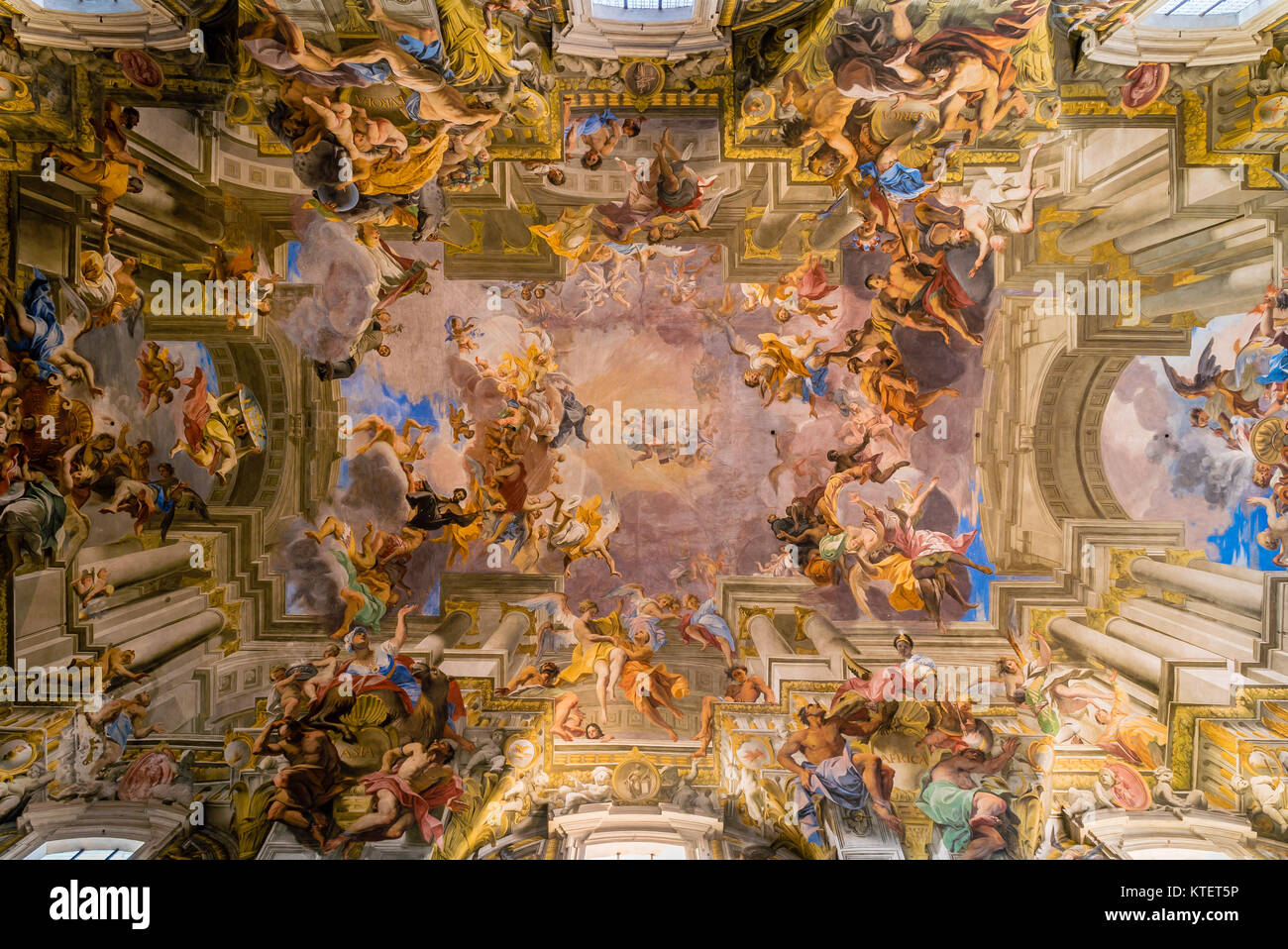 Sant Ignazio Church paintings by painter Andrea Pozzo in Rome Stock ...