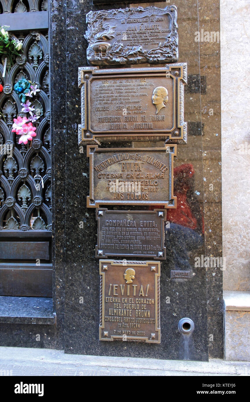Mausoleum eva peron recoleta cemetery hi-res stock photography and ...