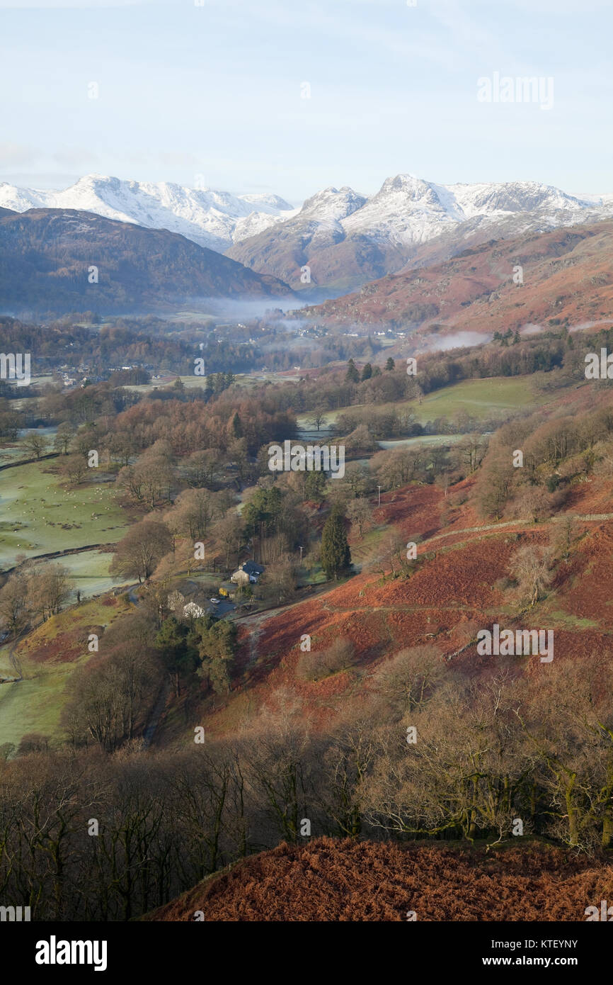 A view over Great Langdale from Loughrigg Fell, Cumbria, UK Stock Photo ...