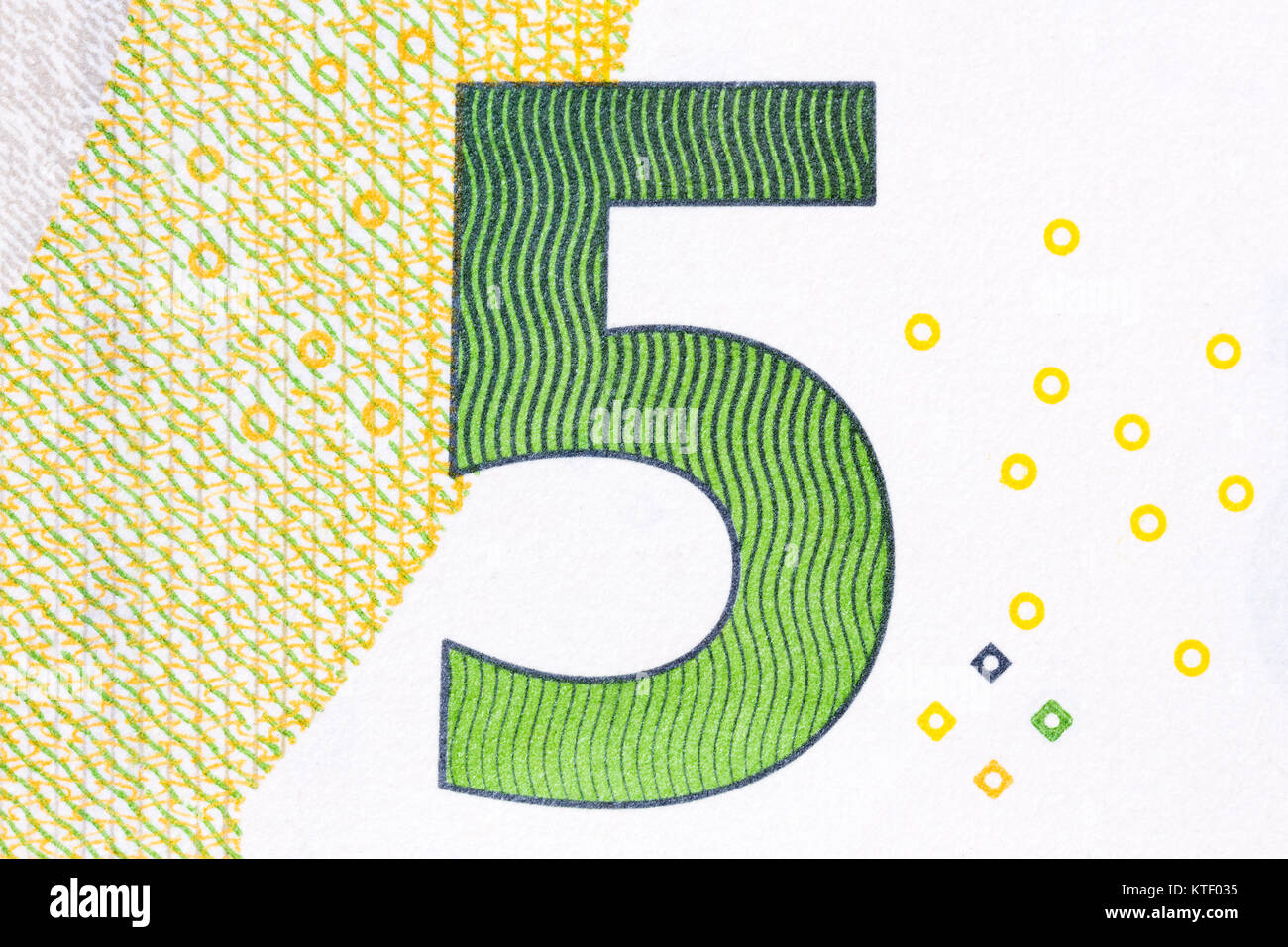 Photographed number in five banknote euro Stock Photo - Alamy