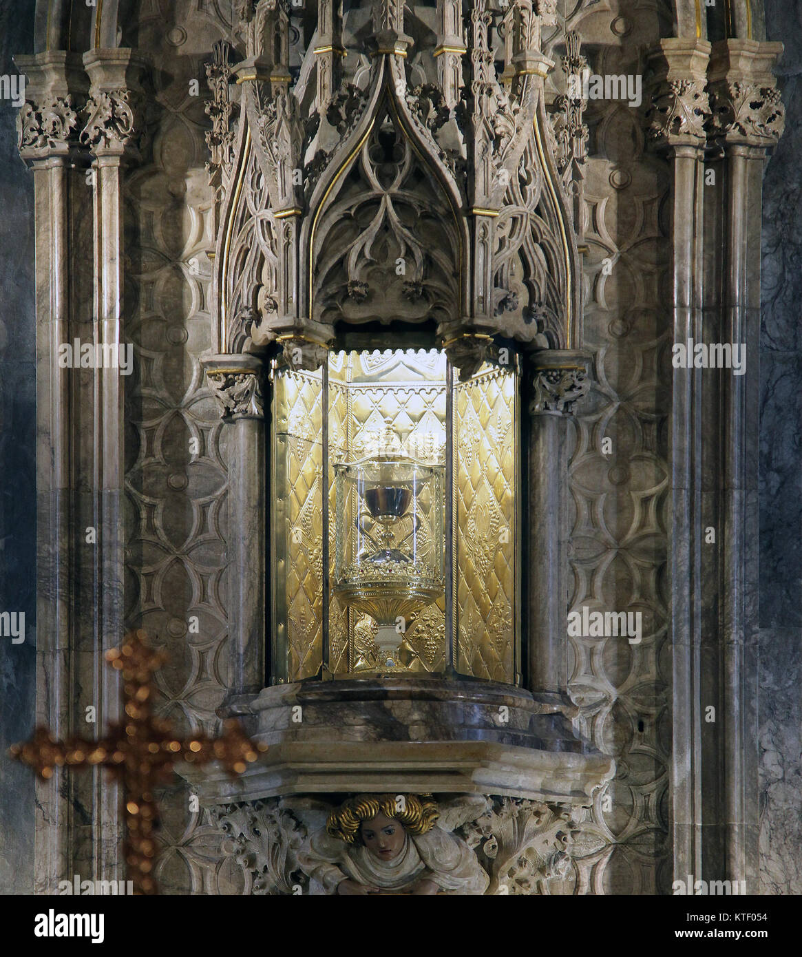 Valencia Cathedral and the holy grail.Saint Chalice chapel.Basilica ...