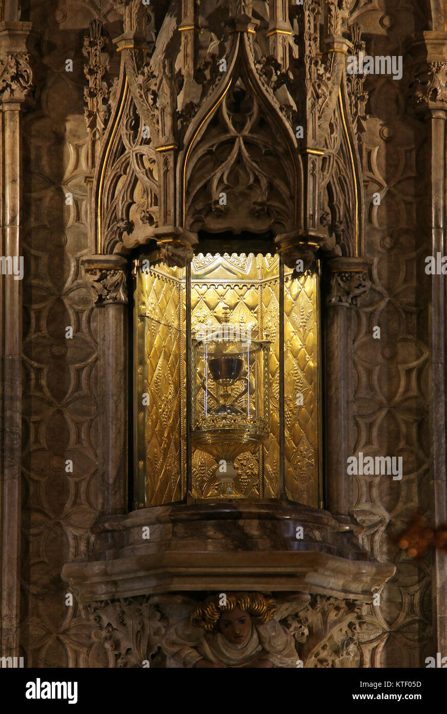Valencia Cathedral and the holy grail.Saint Chalice chapel.Basilica ...
