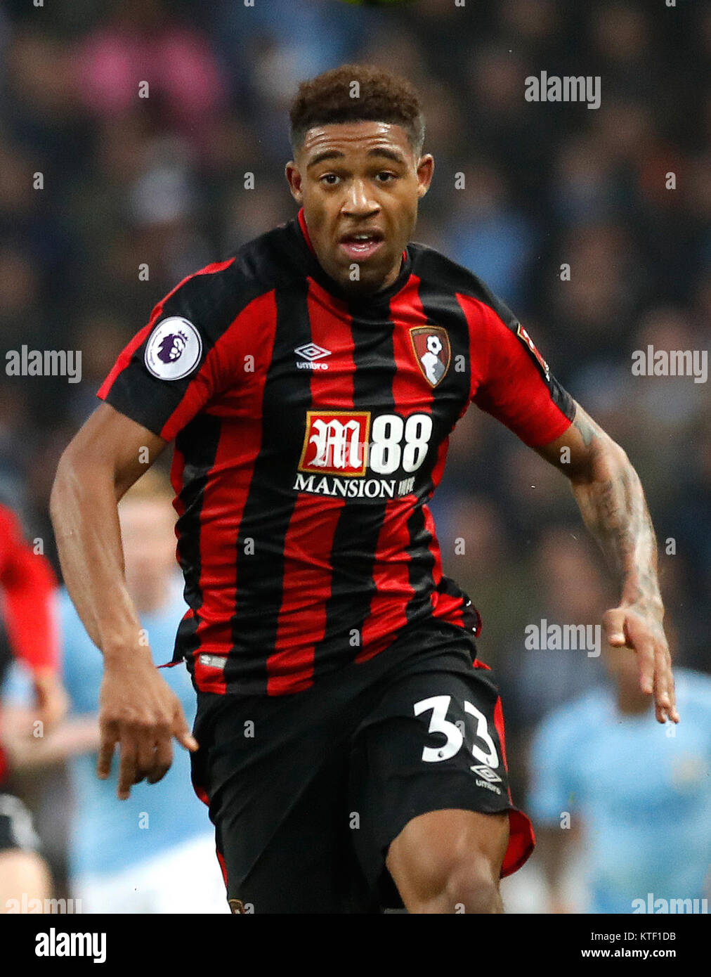 Watford's Stefano Okaka during the Premier League match at the Etihad ...