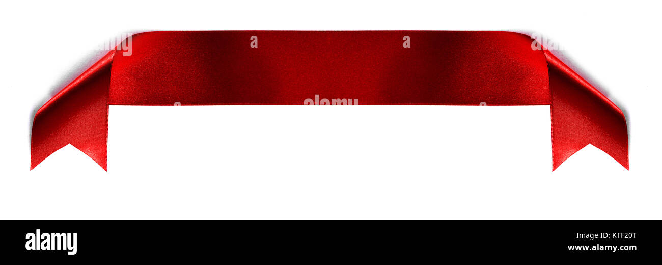 Fabric red ribbon isolated on a white background Stock Photo - Alamy