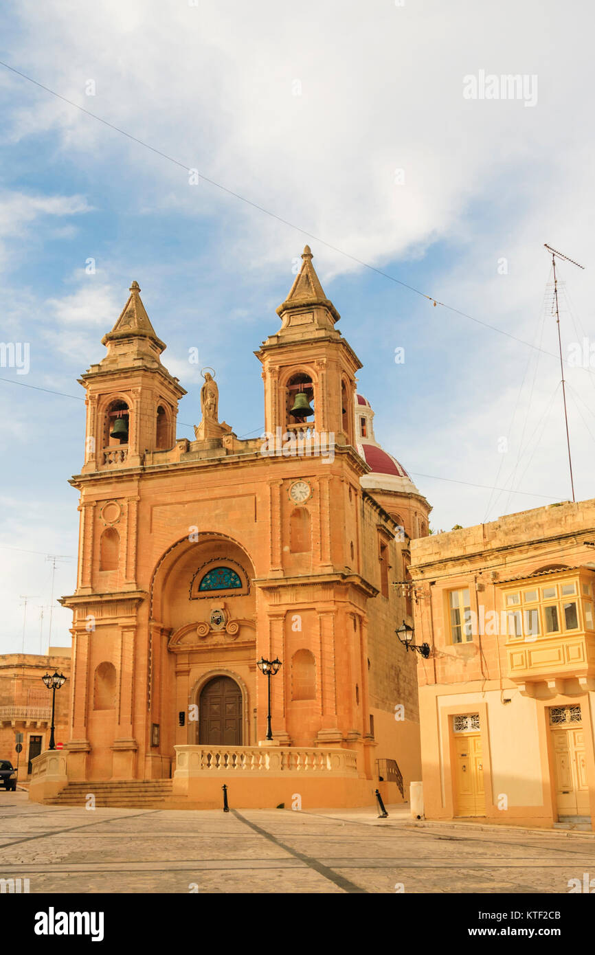 Parish Church of Our Lady of Pompei at Marsaxlokk, Malta Stock Photo ...