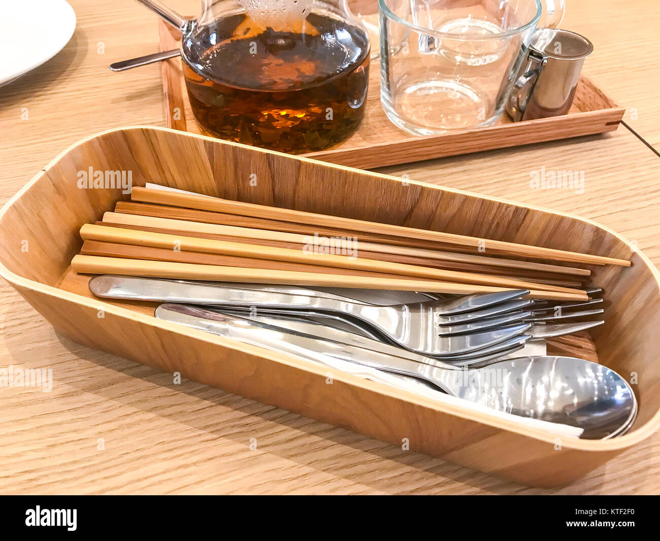 Set of cutlery in Japanese restaurant. Studio Photo Stock Photo - Alamy