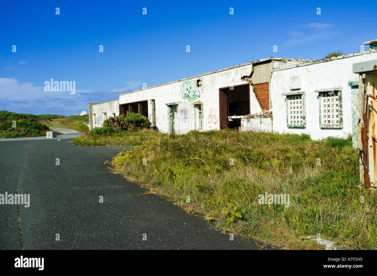 Forlorn NATO base at Estaca de Bares cape, Coruna province, Galicia ...