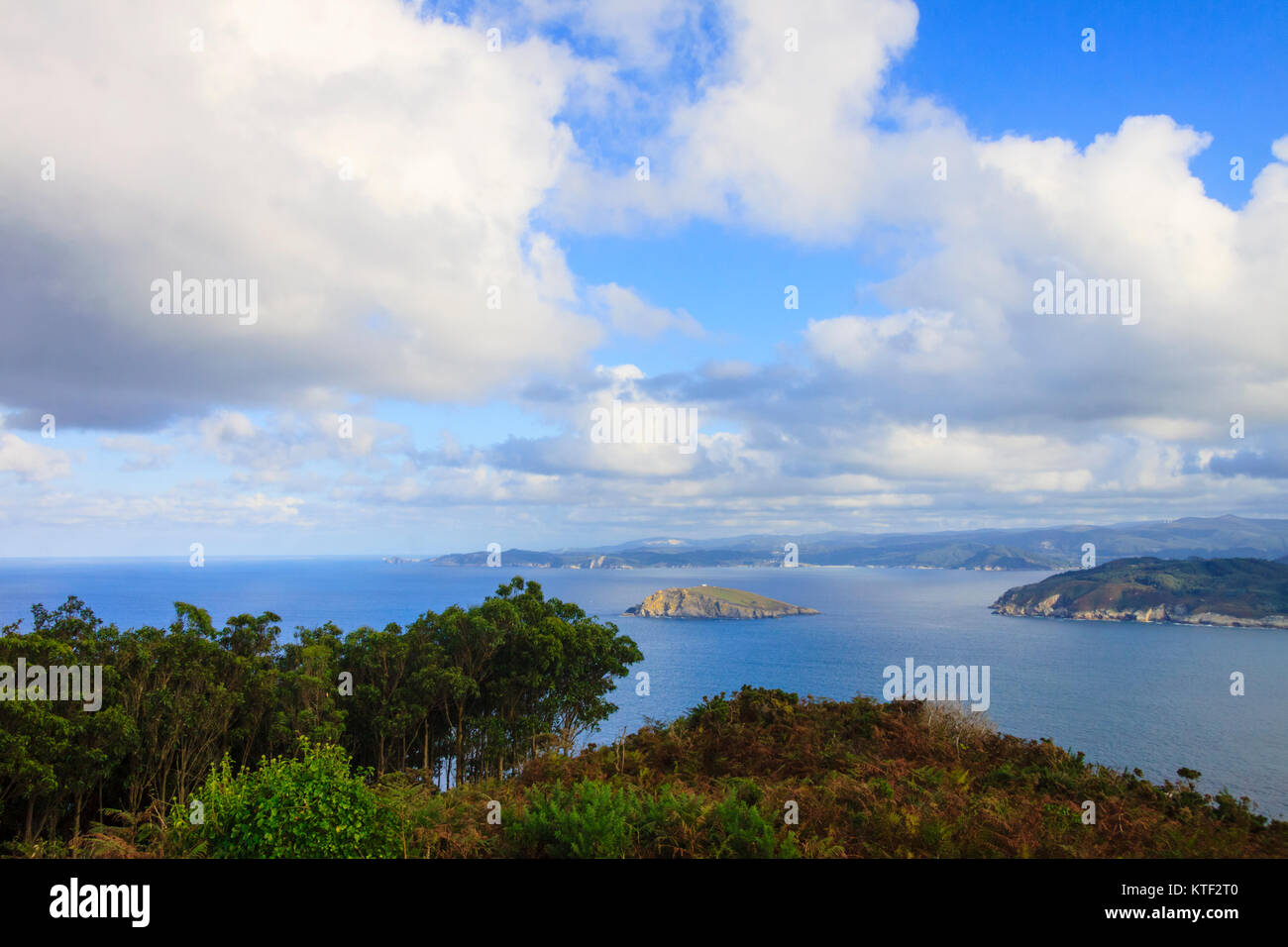 Coelleira island and Ria - estuary do Barqueiro as seen from Estaca de ...