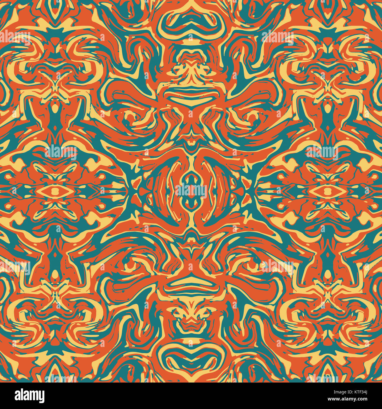 Digital art techinque vintage abstract arabesque seamless pattern ...