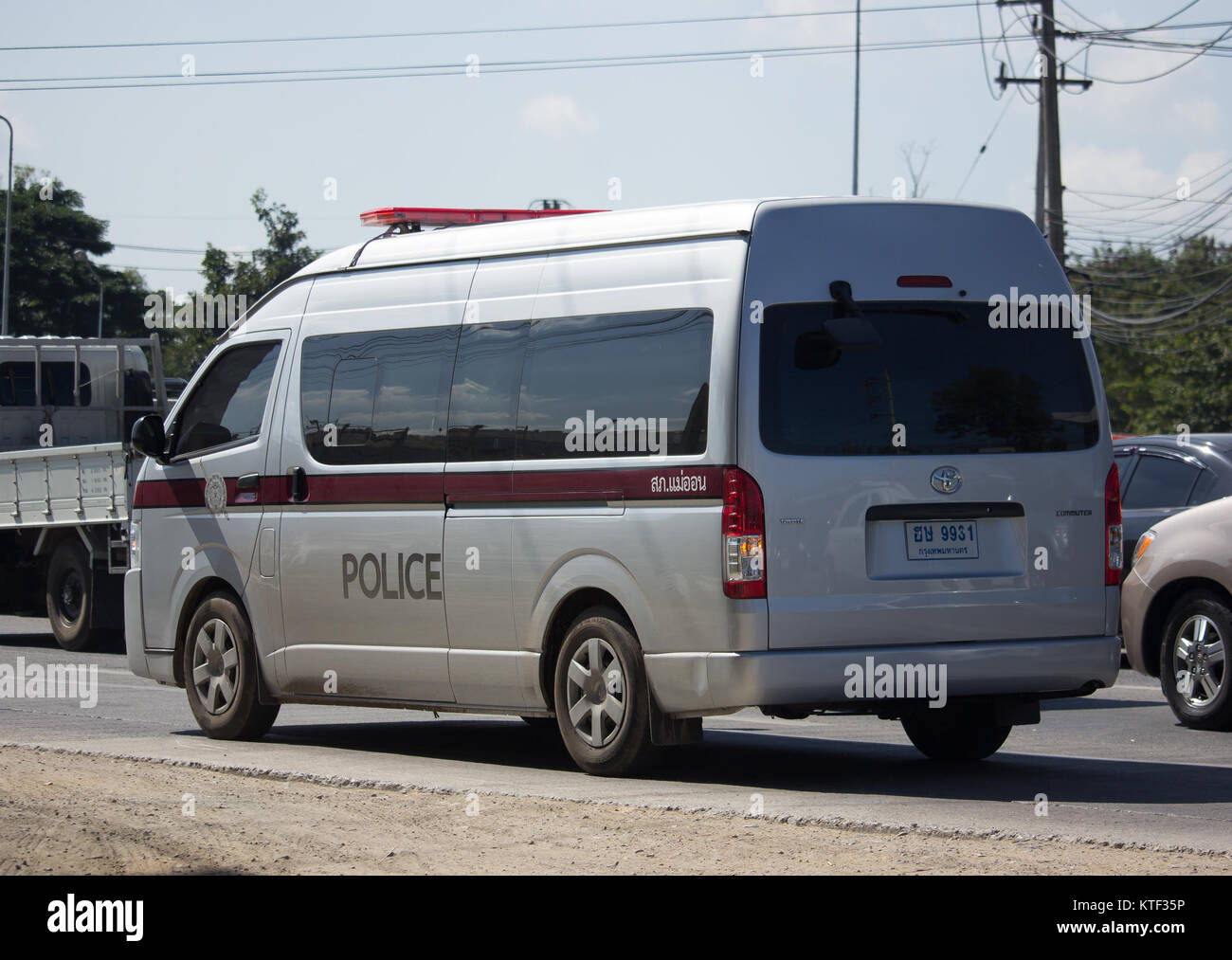 CHIANG MAI, THAILAND -DECEMBER 12 2017: Police Van car of Royal Thai ...