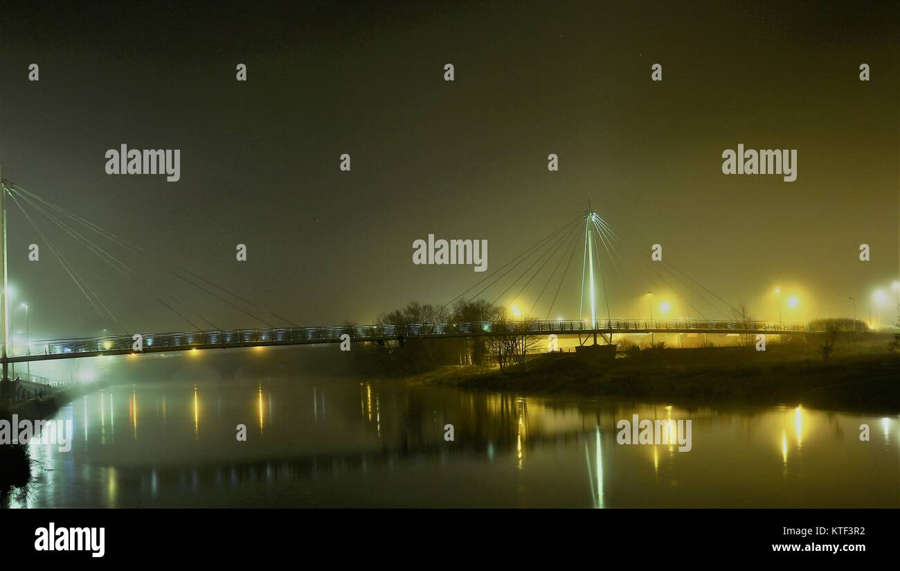 Towey river bridge at night Stock Photo - Alamy