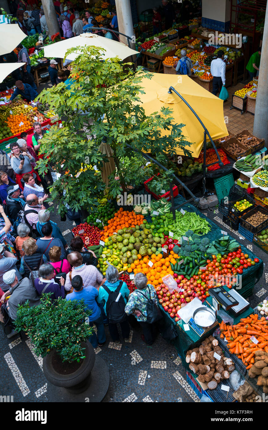 Farmers' market, Funchal, Madeira Island, Portugal, Europe Stock Photo ...