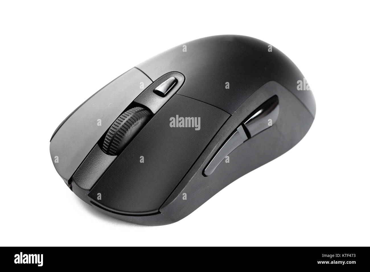 black wireless mouse isolated on white background Stock Photo - Alamy