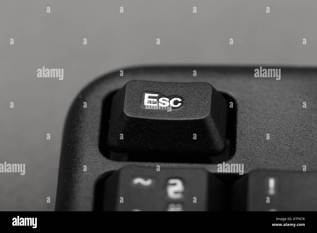 Escape button on the keyboard closeup, top view Stock Photo - Alamy