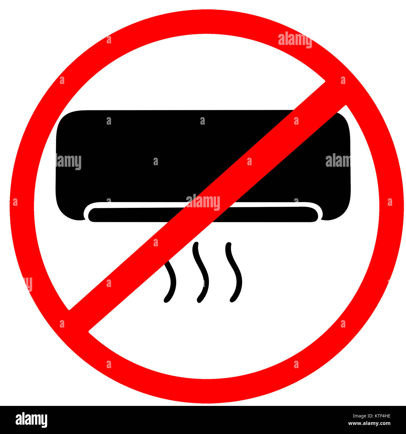 Air conditioner forbidden sign red circle road icon silhouette symbol ...