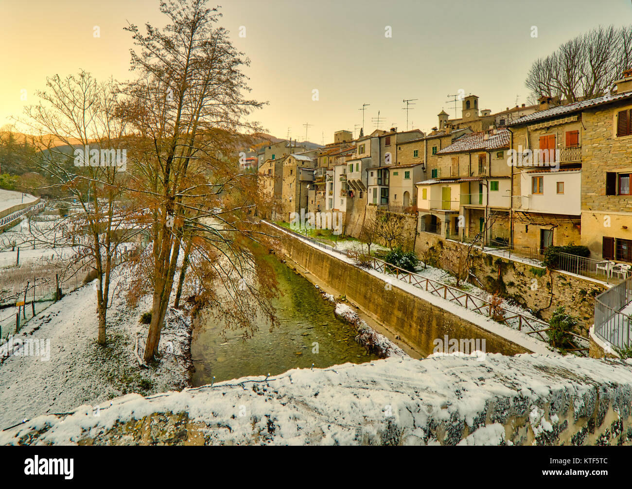Ancient medieval donkey-back bridge with a unique arch in a village in ...