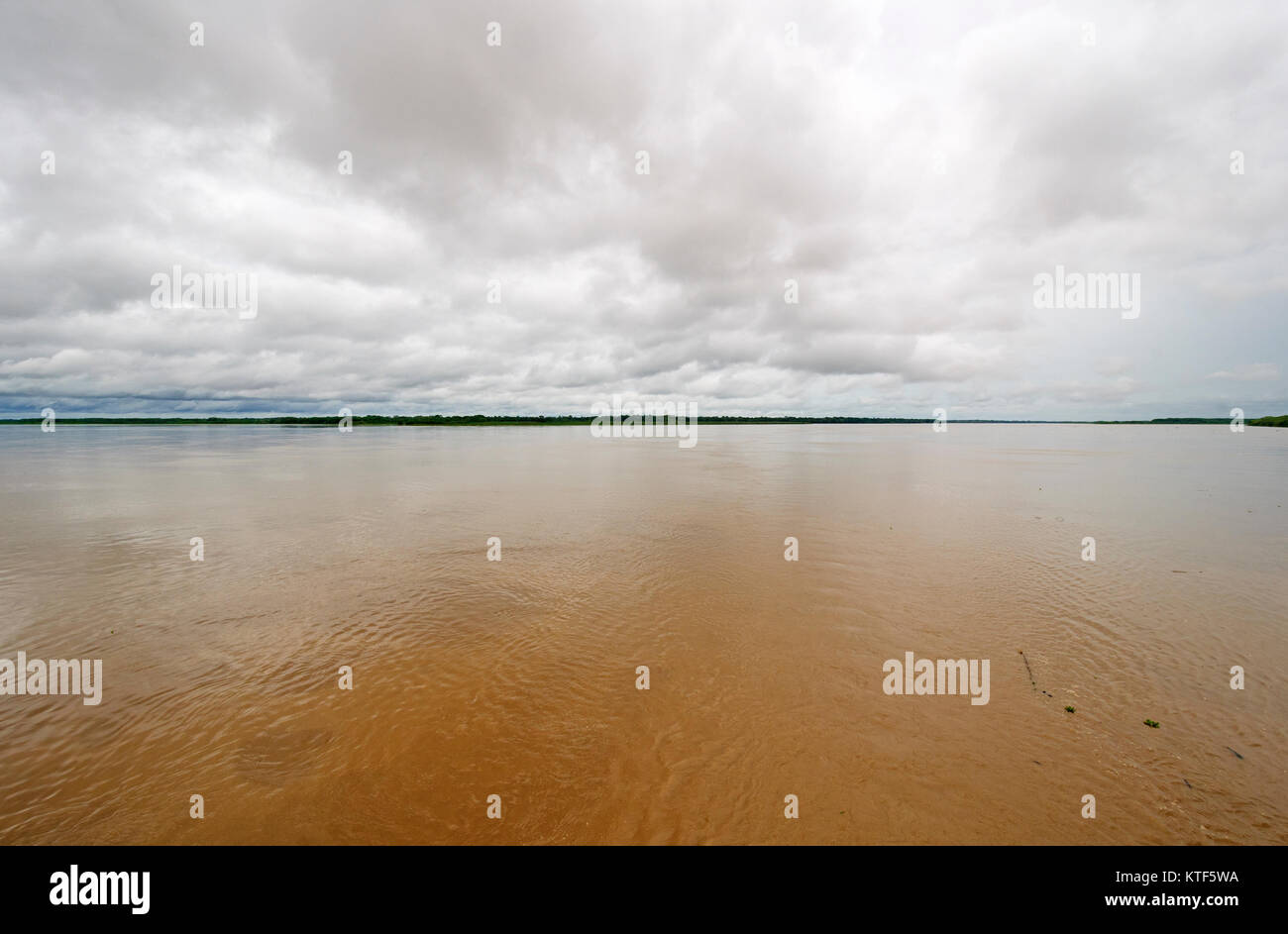 Junction of the Maranon and Ucayalli Rivers to form the Amazon River ...