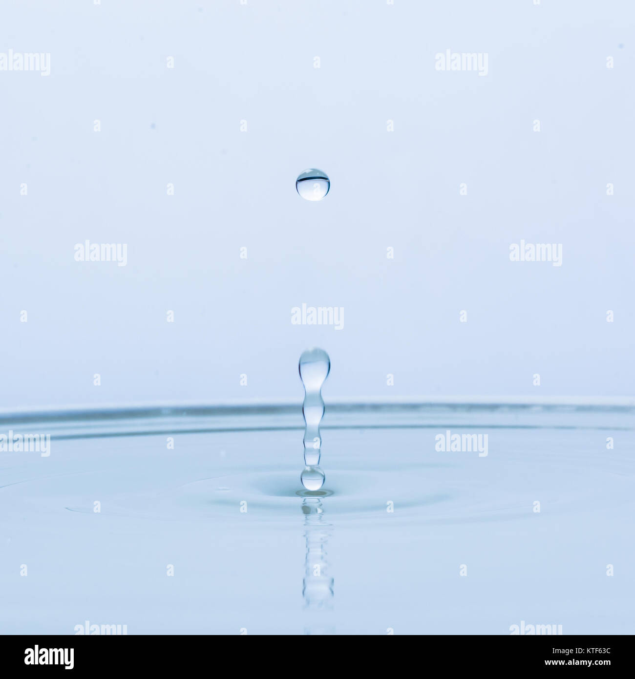 Blue water drop falling down hi-res stock photography and images - Alamy