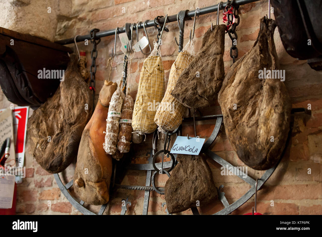 Italian ham at the butchery Stock Photo - Alamy