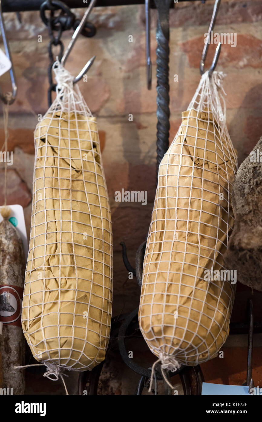 Fresh beef salami Stock Photo - Alamy