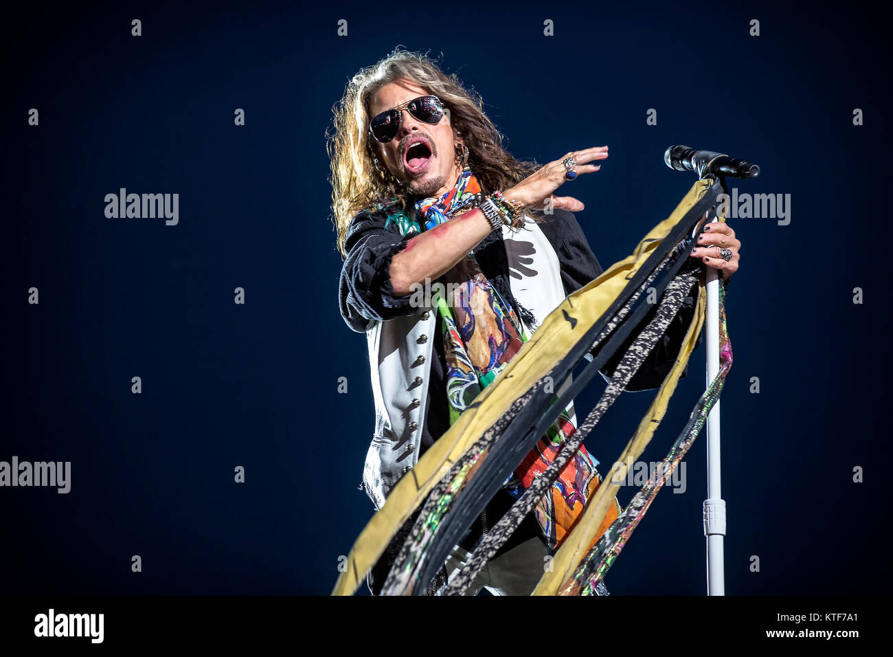 The American rock band Aerosmith performs a live concert during the ...