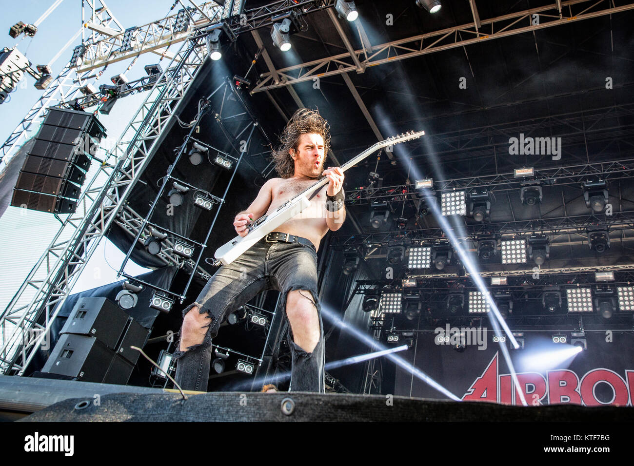 The Australian rock band Airbourne performs a live concert at the ...