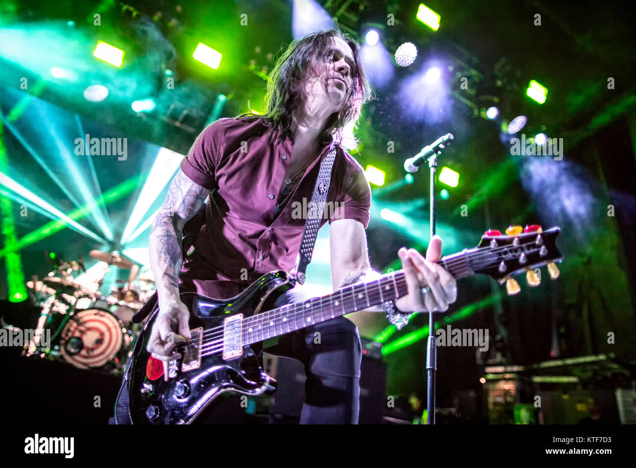 The American hard rock band Alter Bridge performs a live concert at ...