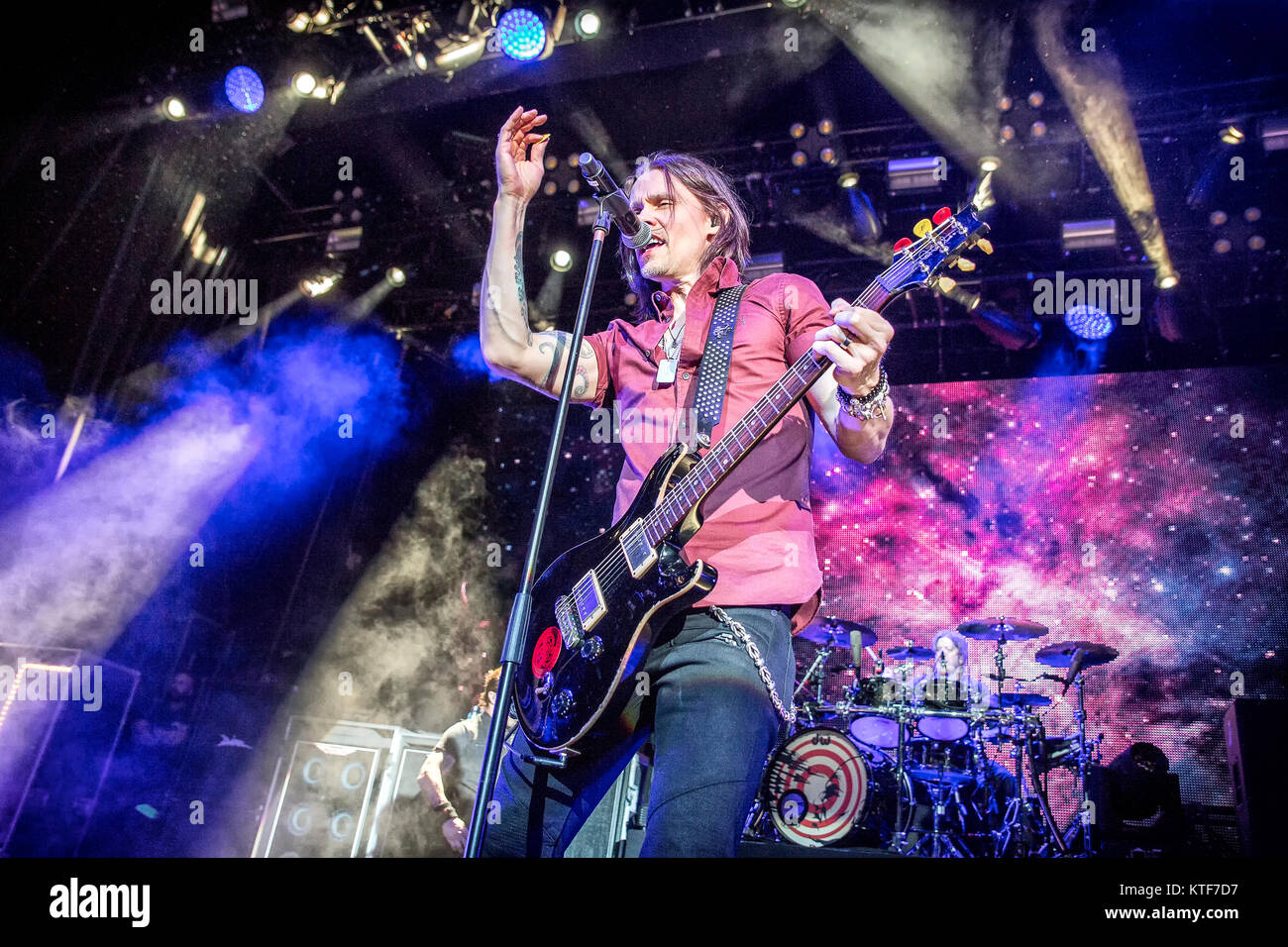 The American hard rock band Alter Bridge performs a live concert at ...