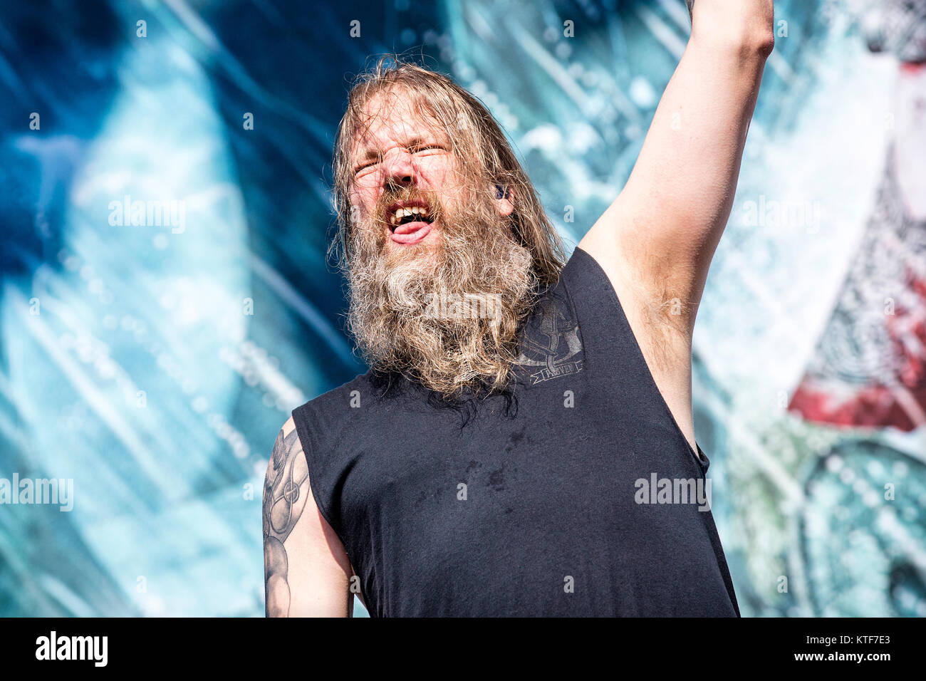 The Swedish melodic death metal band Amon Amarth performs a live ...