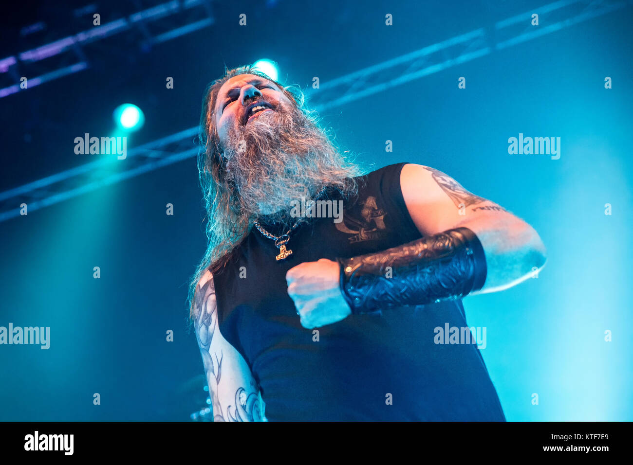 The Swedish melodic death metal band Amon Amarth performs a live ...