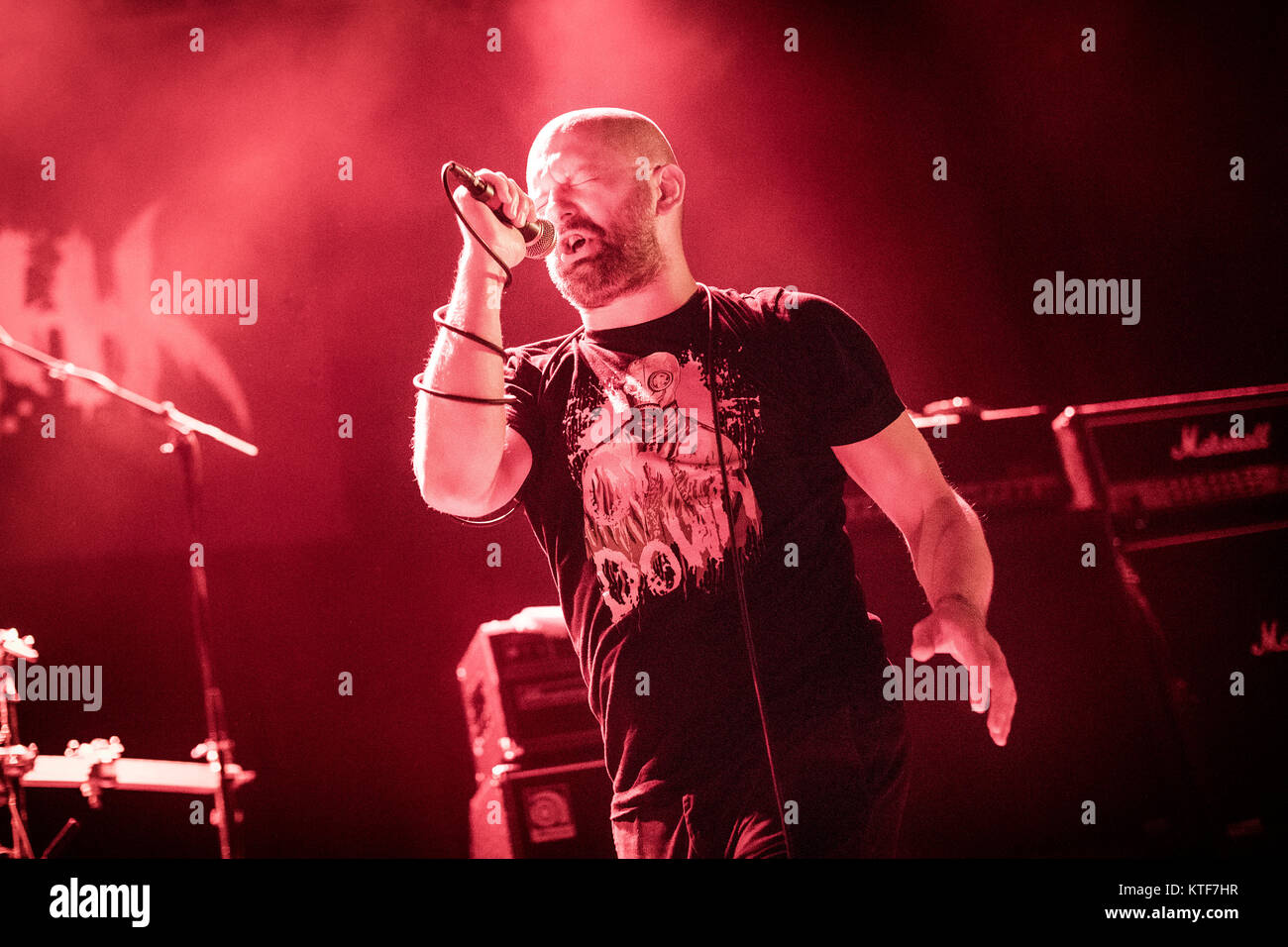 The British extreme metal band Anaal Nathrakh performs a live concert ...