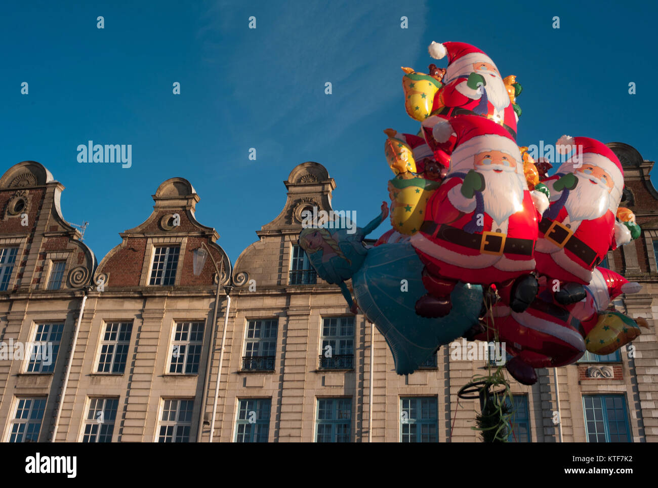 Santa balloons at Arras christmas market Stock Photo - Alamy