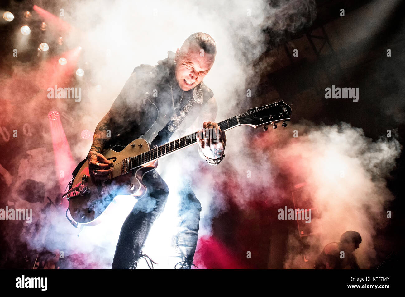 The Swedish rock band Backyard Babies performs a live concert at ...