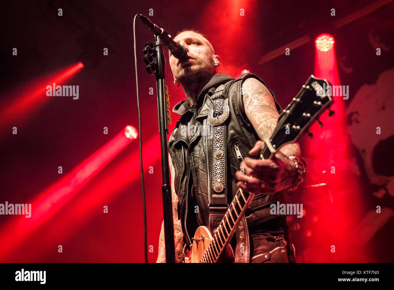 The Swedish rock band Backyard Babies performs a live concert at ...