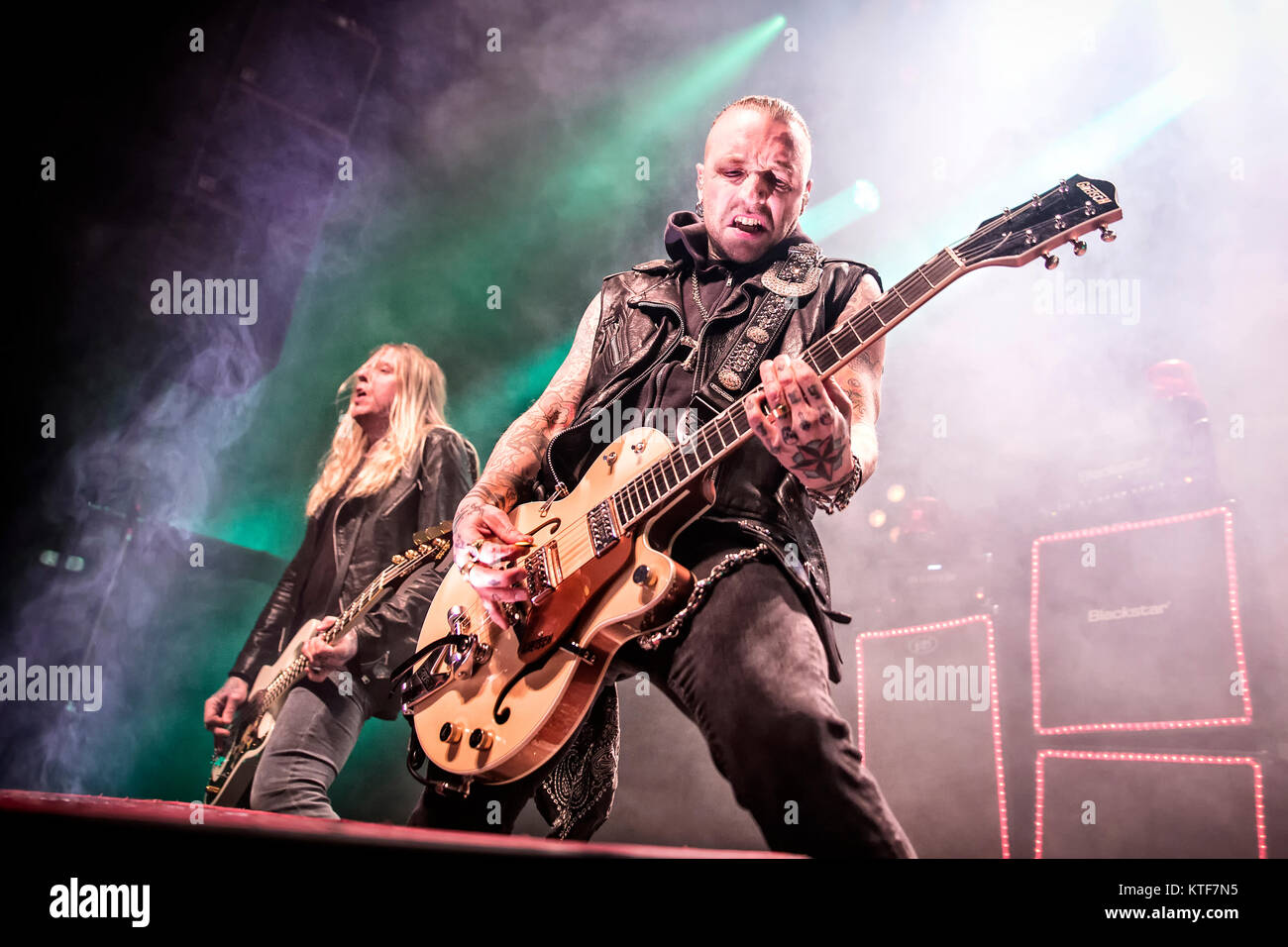 The Swedish rock band Backyard Babies performs a live concert at ...