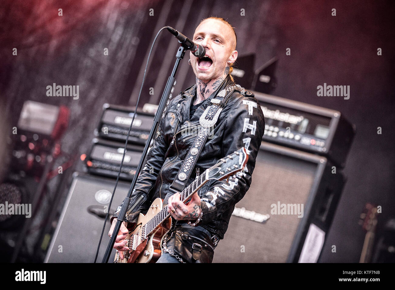 The Swedish rock band Backyard Babies performs a live concert at the ...
