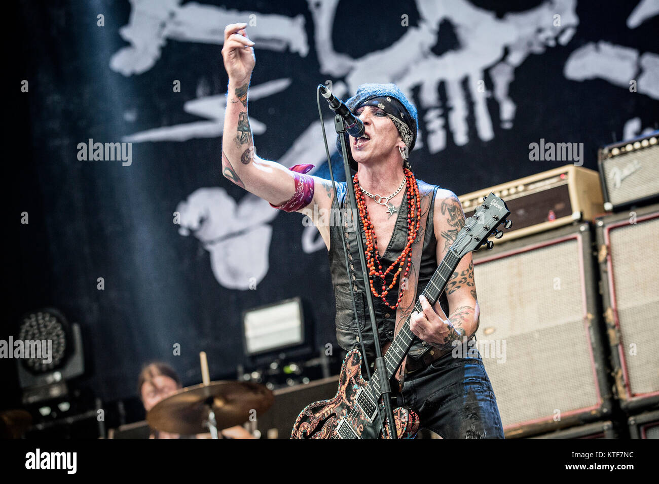 The Swedish rock band Backyard Babies performs a live concert at the ...