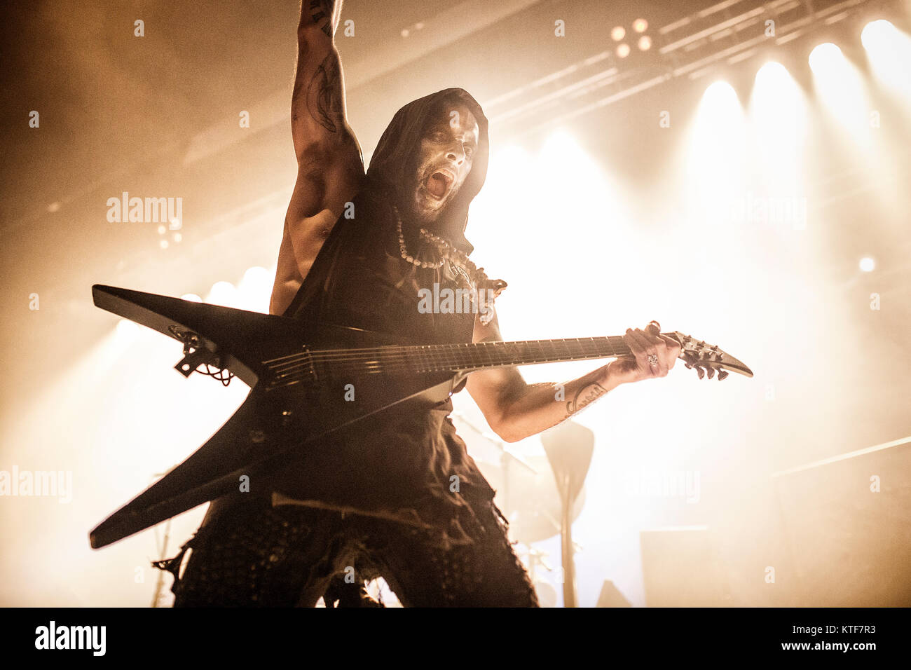 The Polish heavy metal band Behemoth performs a live concert at Sentrum ...